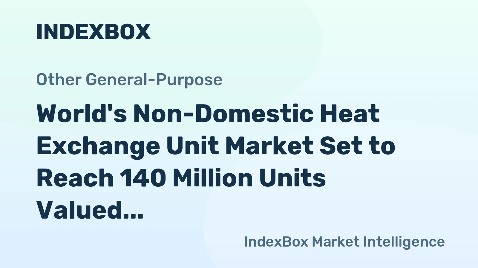 World's Non-Domestic Heat Exchange Unit Market Set to Reach 140 Million Units Valued at $124 Billion by 2035