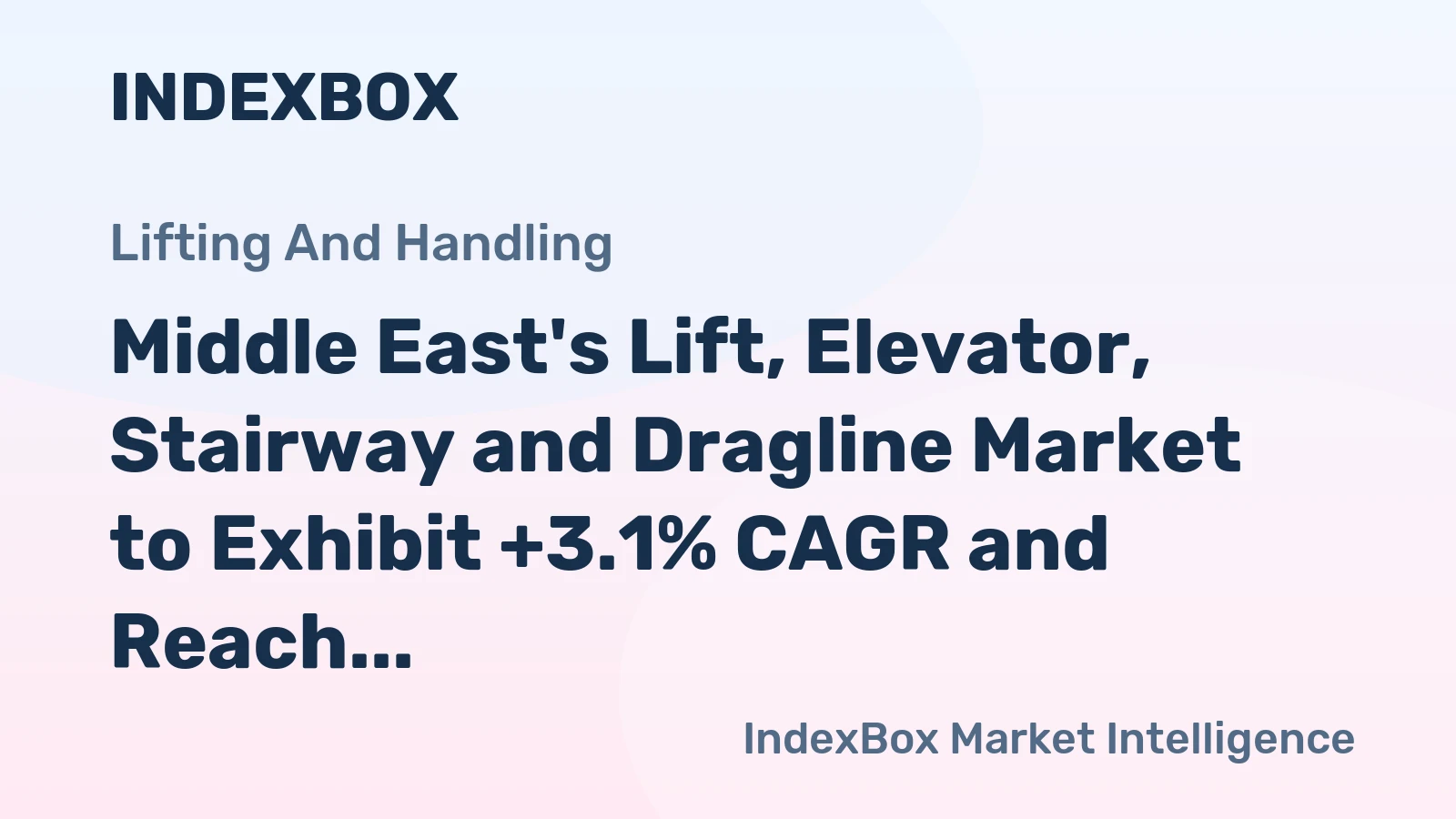 Middle East's Lift, Elevator, Stairway and Dragline Market to Exhibit +3.1% CAGR and Reach 162K Units by 2035