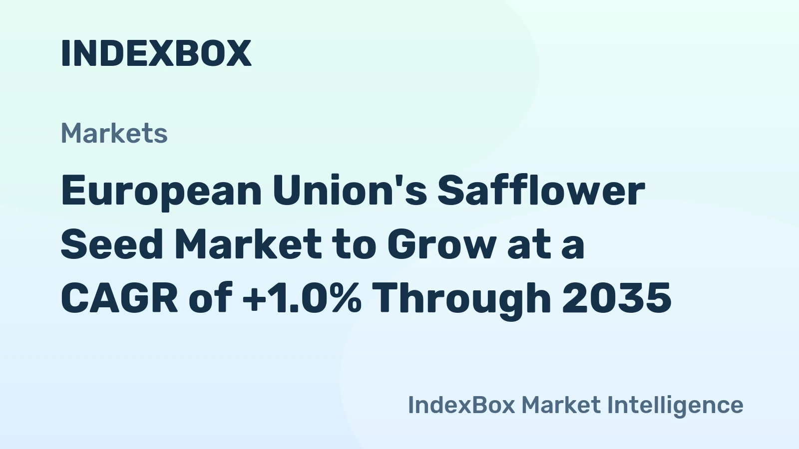 European Union's Safflower Seed Market to Grow at a CAGR of +1.0% Through 2035