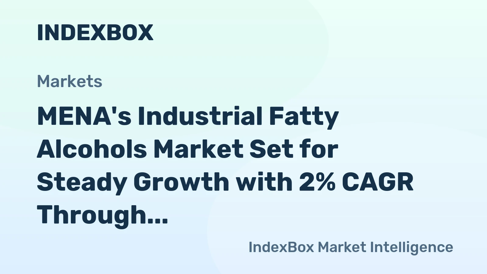 MENA's Industrial Fatty Alcohols Market Set for Steady Growth with 2% CAGR Through 2035