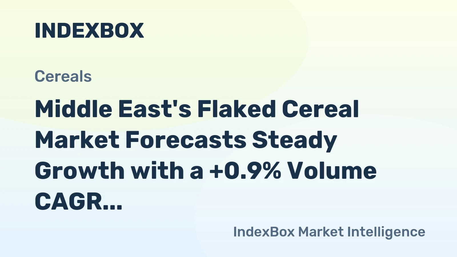 Middle East's Flaked Cereal Market Forecasts Steady Growth with a +0.9% Volume CAGR
