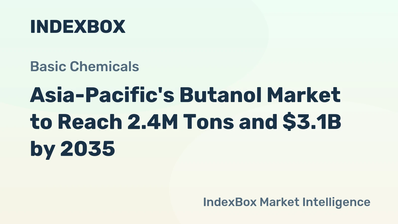 Asia-Pacific's Butanol Market to Reach 2.4M Tons and $3.1B by 2035