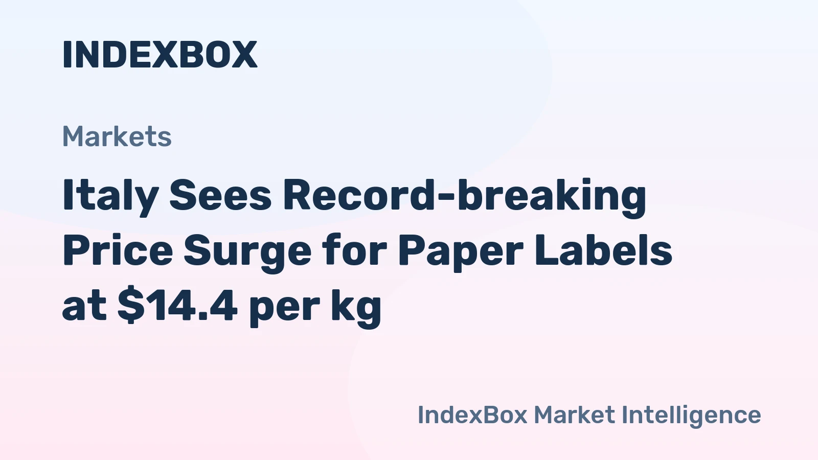 Italy Sees Record-breaking Price Surge for Paper Labels at $14.4 per kg