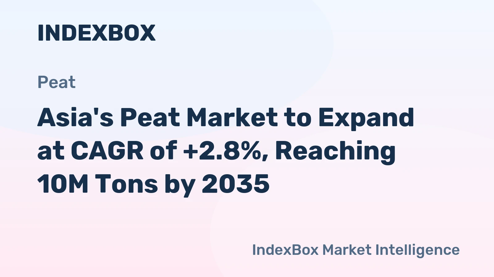 Asia's Peat Market to Expand at CAGR of +2.8%, Reaching 10M Tons by 2035