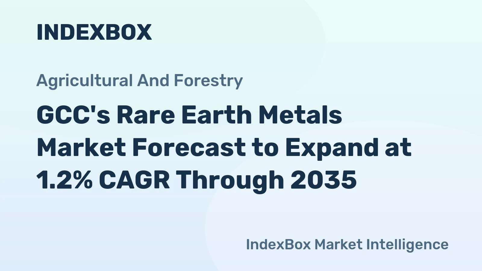 GCC's Rare Earth Metals Market Forecast to Expand at 1.2% CAGR Through 2035
