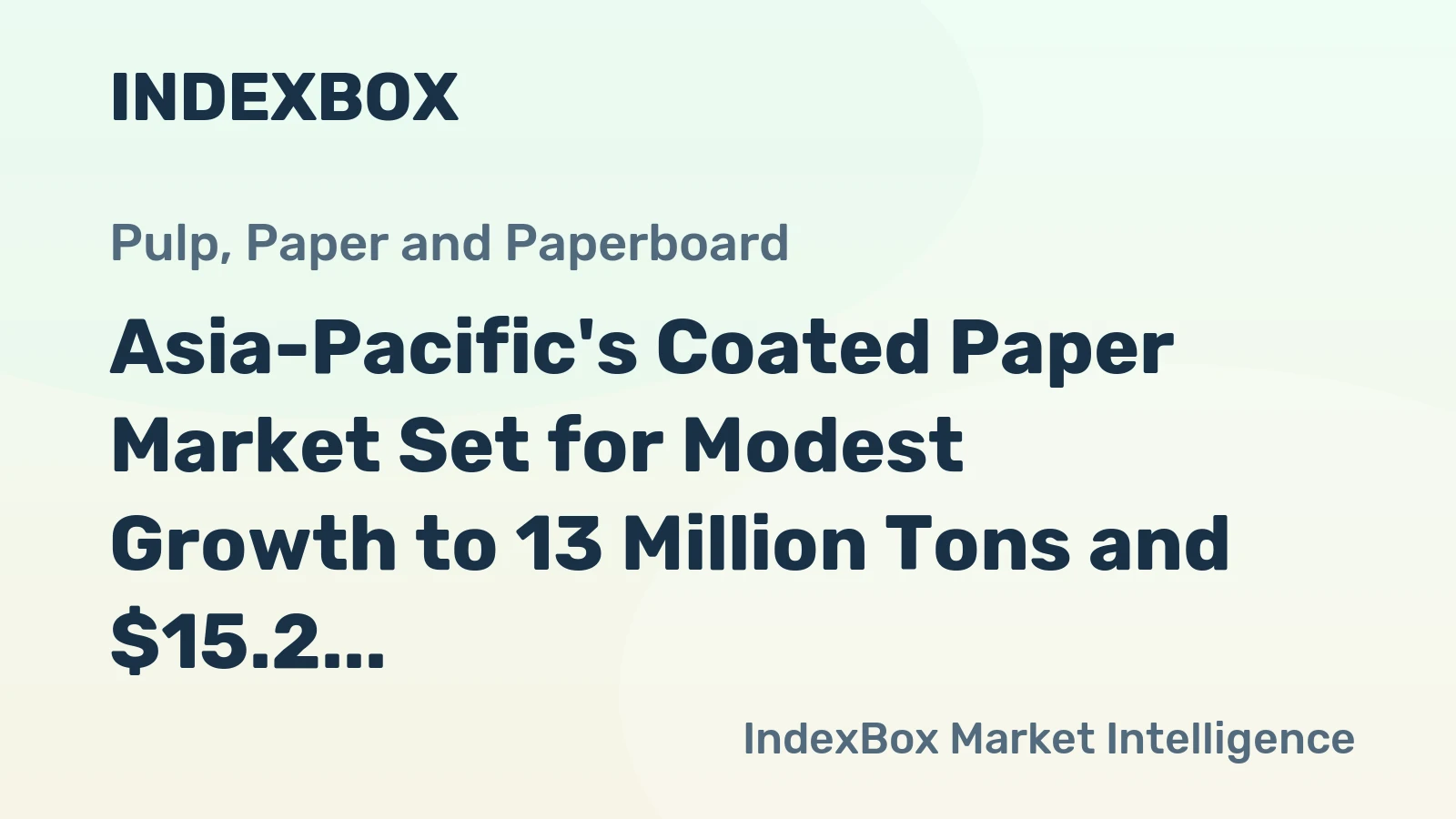 Asia-Pacific's Coated Paper Market Set for Modest Growth to 13 Million Tons and $15.2 Billion