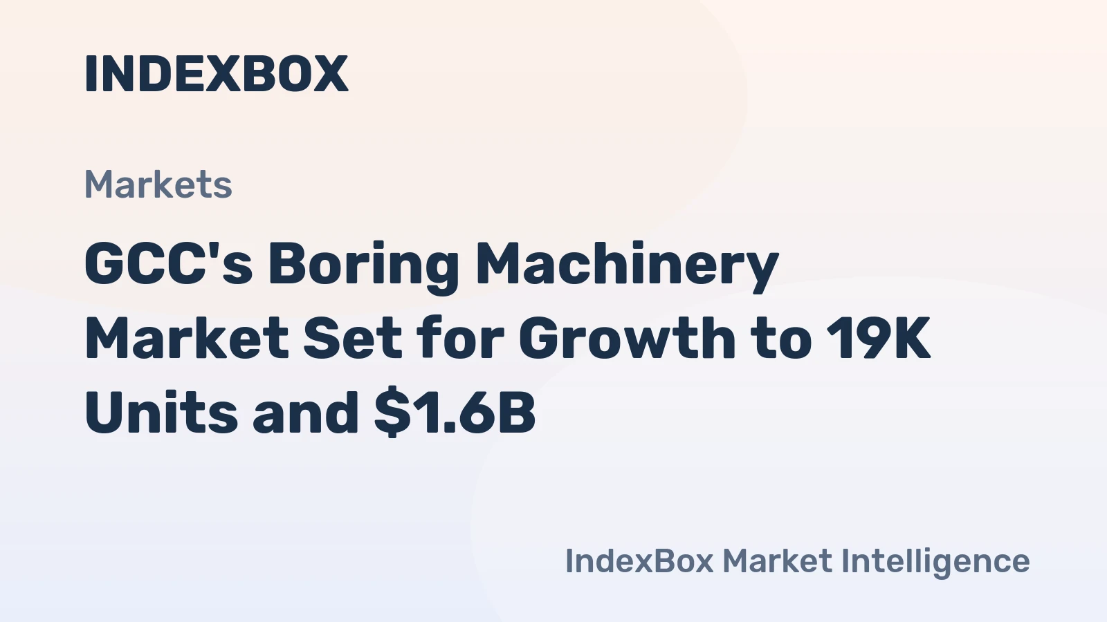 GCC's Boring Machinery Market Set for Growth to 19K Units and $1.6B