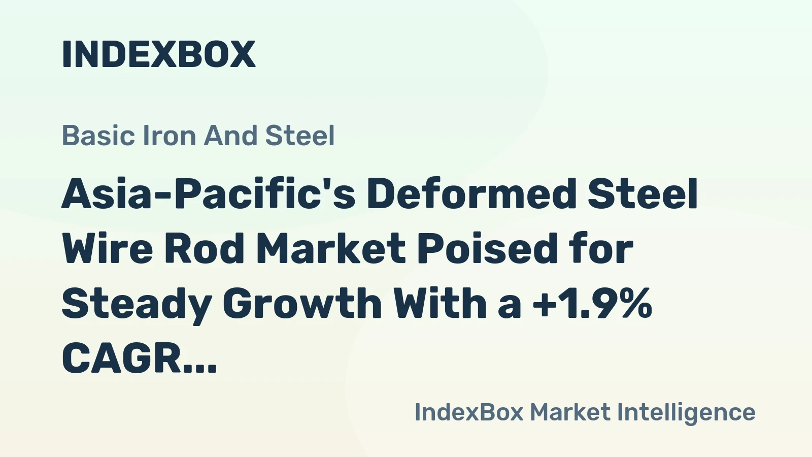 Asia-Pacific's Deformed Steel Wire Rod Market Poised for Steady Growth With a +1.9% CAGR in Value