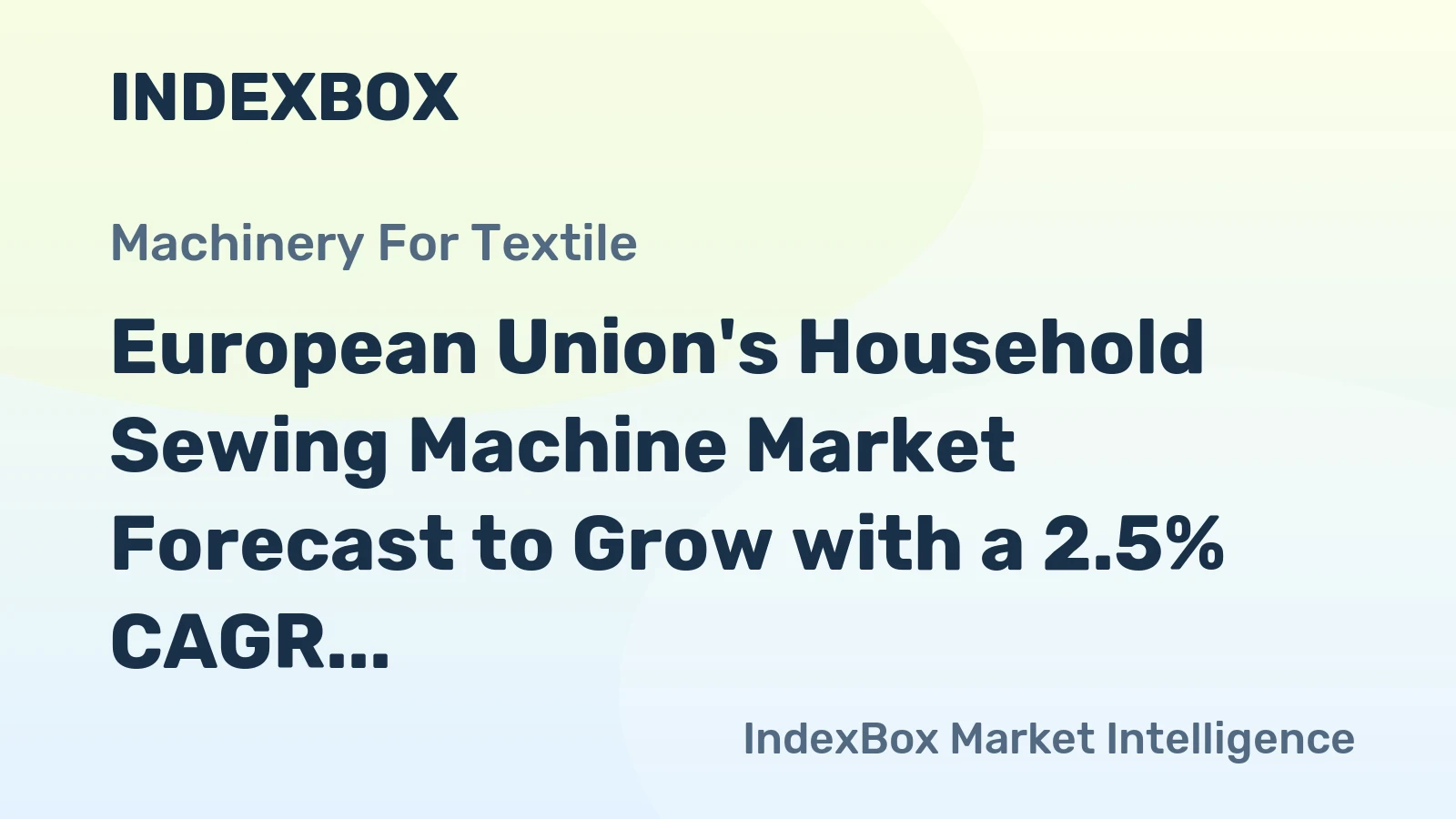 European Union's Household Sewing Machine Market Forecast to Grow with a 2.5% CAGR in Value Terms