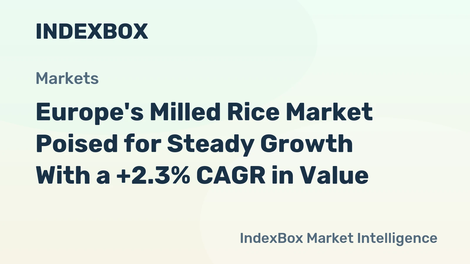 Europe's Milled Rice Market Poised for Steady Growth With a +2.3% CAGR in Value
