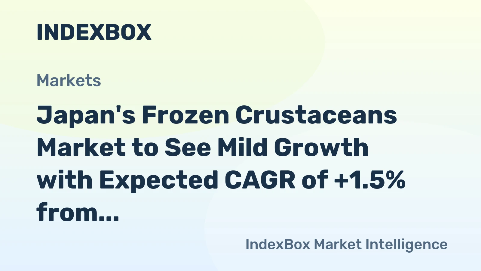 Japan's Frozen Crustaceans Market to See Mild Growth with Expected CAGR of +1.5% from 2024 to 2035