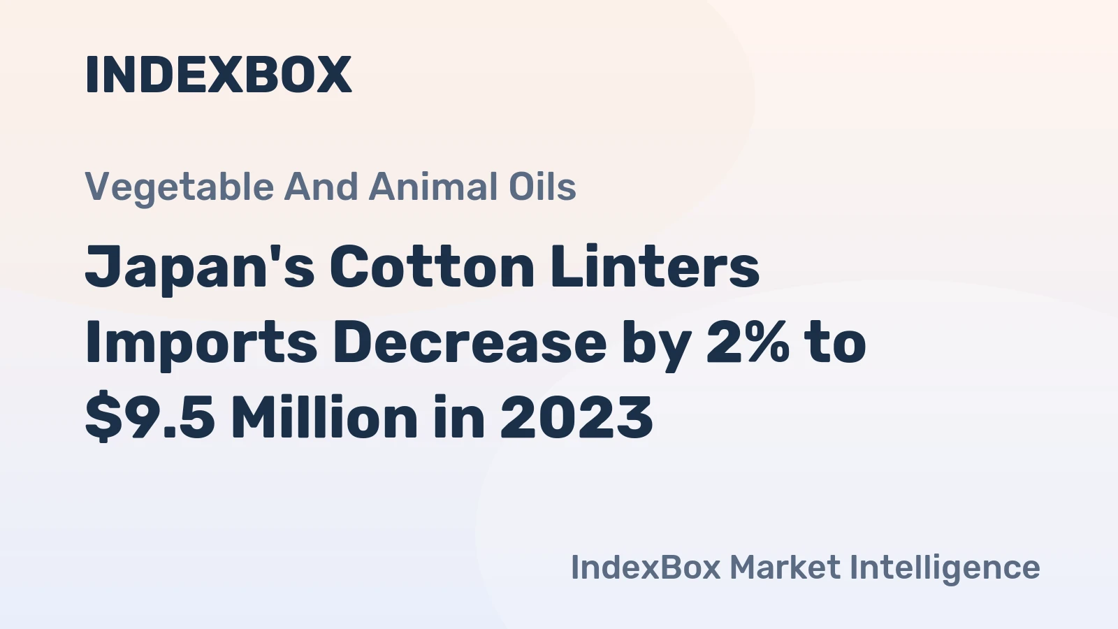 Japan's Cotton Linters Imports Decrease by 2% to $9.5 Million in 2023