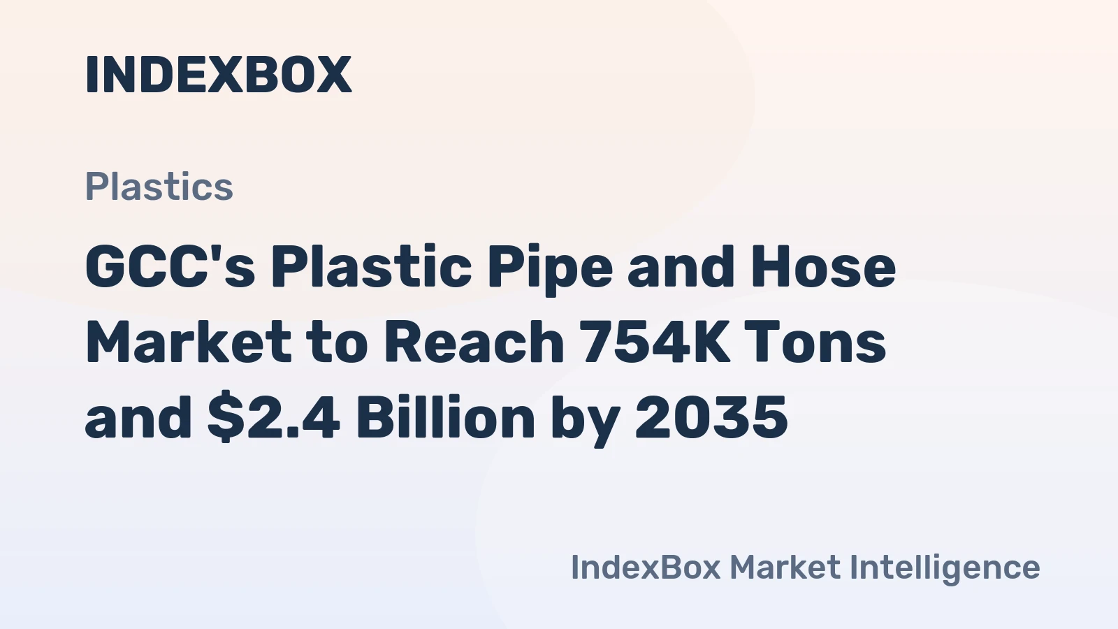 GCC's Plastic Pipe and Hose Market to Reach 754K Tons and $2.4 Billion by 2035