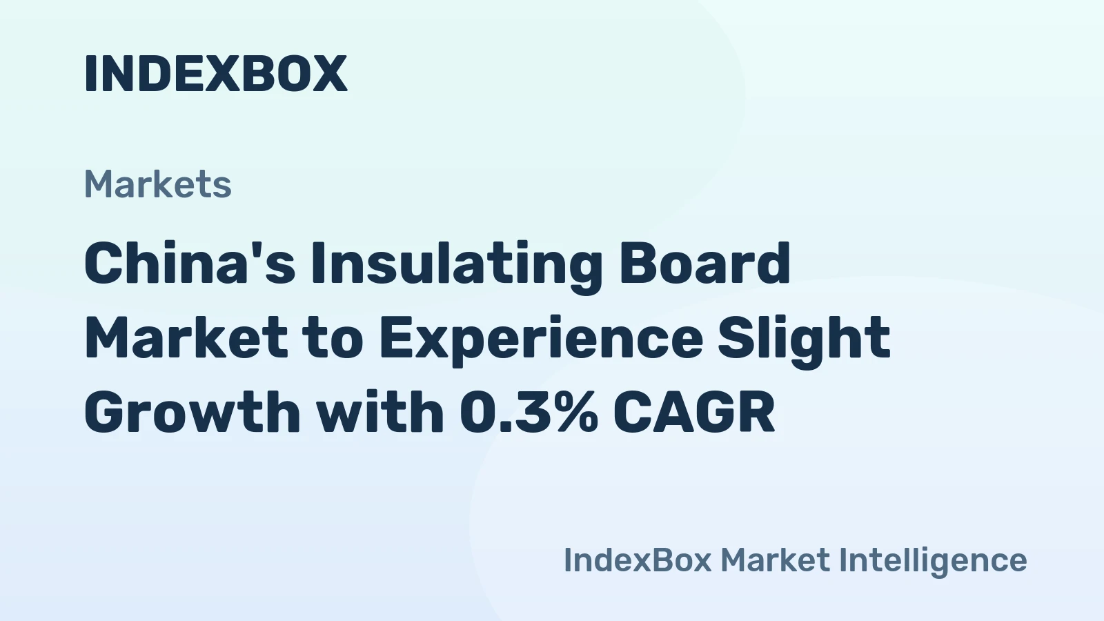 China's Insulating Board Market to Experience Slight Growth with 0.3% CAGR