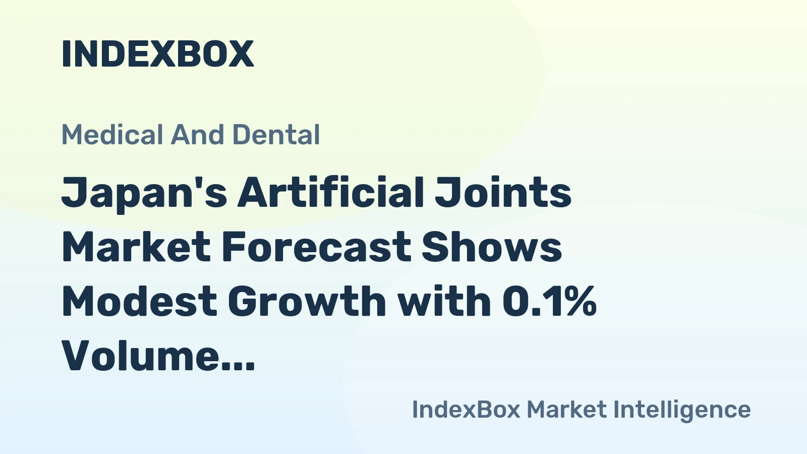 Japan's Artificial Joints Market Forecast Shows Modest Growth with 0.1% Volume CAGR Through 2035