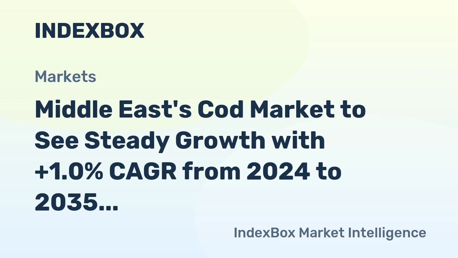 Middle East's Cod Market to See Steady Growth with +1.0% CAGR from 2024 to 2035