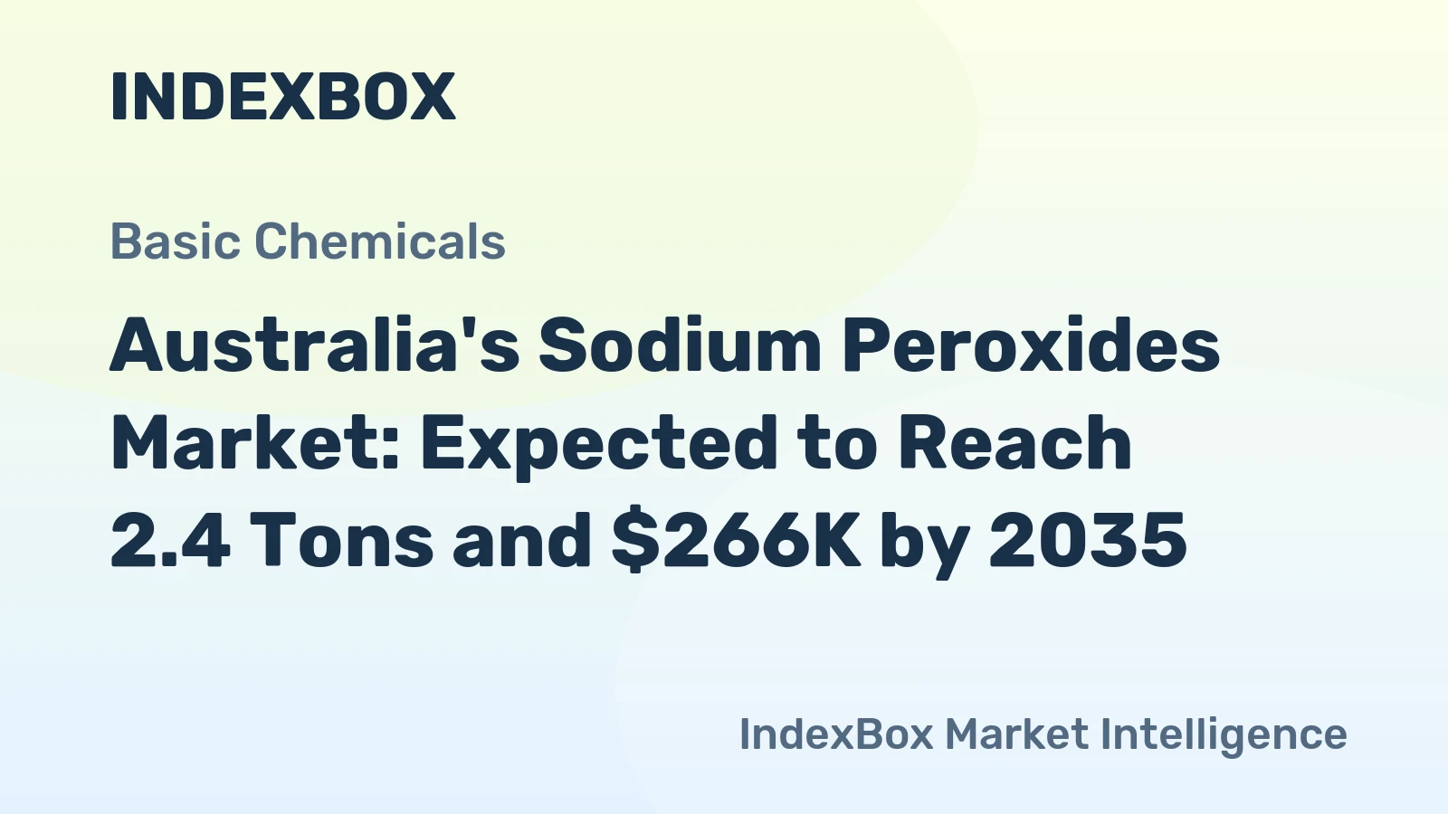 Australia's Sodium Peroxides Market: Expected to Reach 2.4 Tons and $266K by 2035