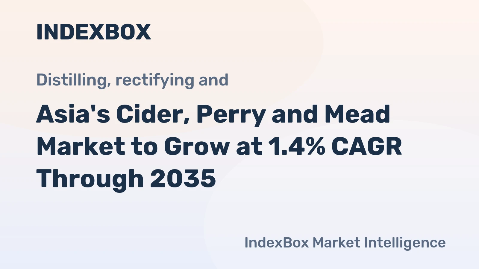 Asia's Cider, Perry and Mead Market to Grow at 1.4% CAGR Through 2035