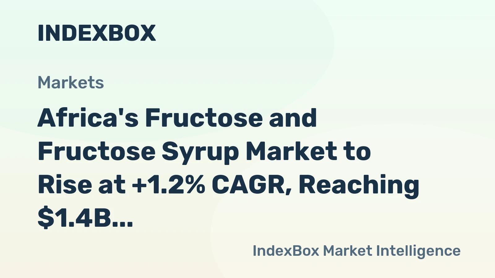 Africa's Fructose and Fructose Syrup Market to Rise at +1.2% CAGR, Reaching $1.4B by 2035