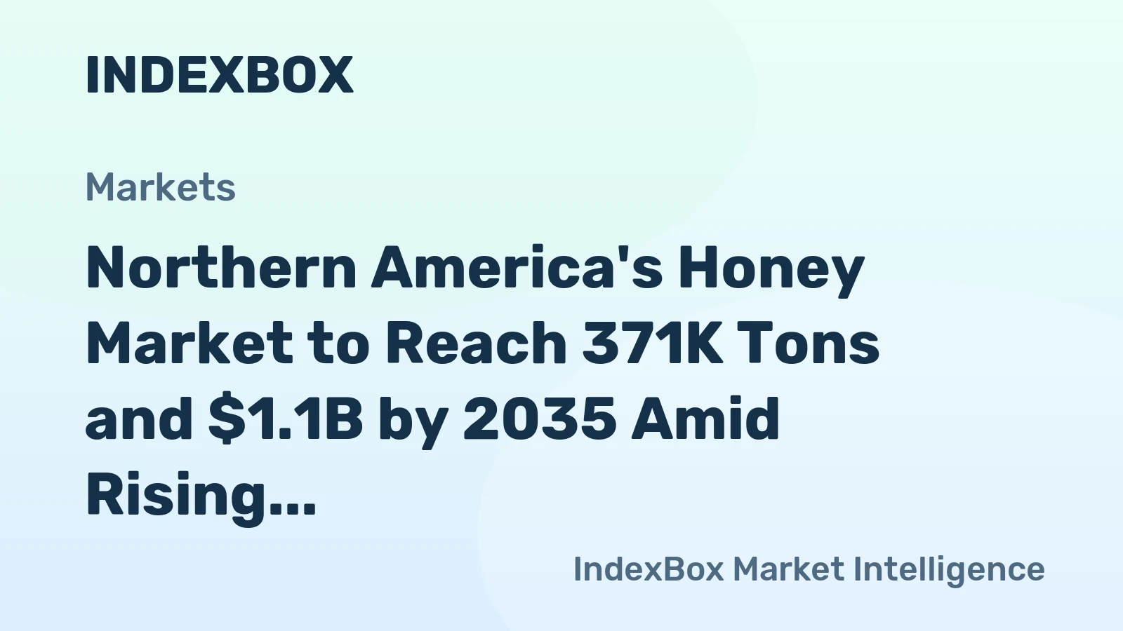 Northern America's Honey Market to Reach 371K Tons and $1.1B by 2035 Amid Rising Demand