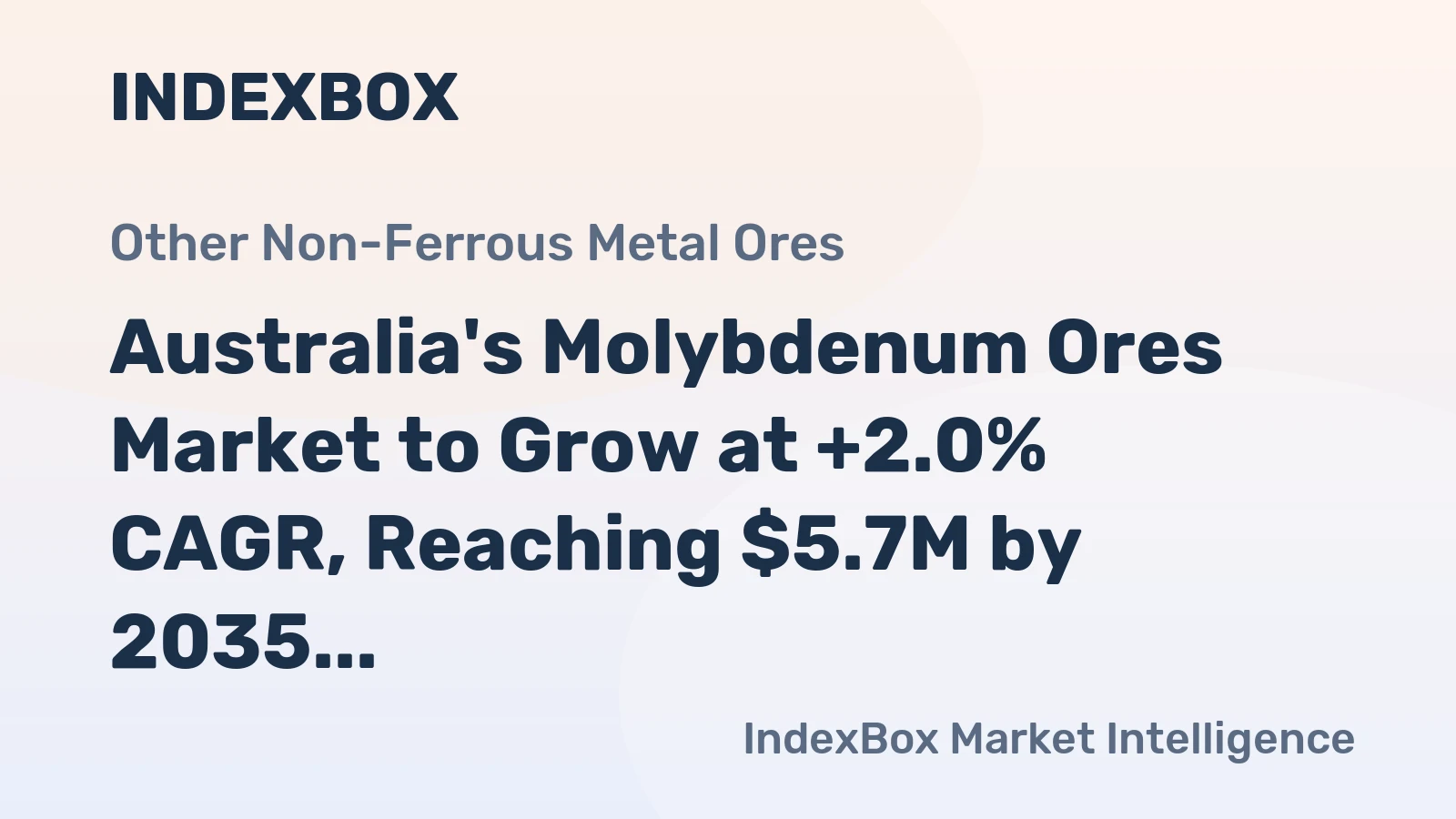 Australia's Molybdenum Ores Market to Grow at +2.0% CAGR, Reaching $5.7M by 2035