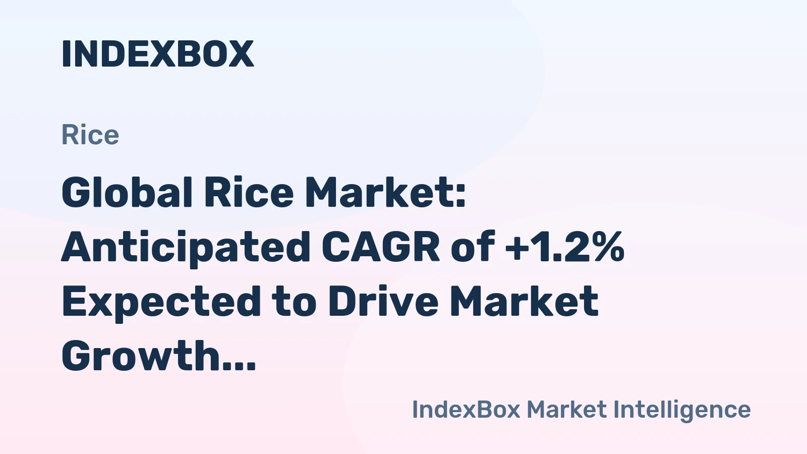 Global Rice Market: Anticipated CAGR of +1.2% Expected to Drive Market Growth Over the Next Seven Years