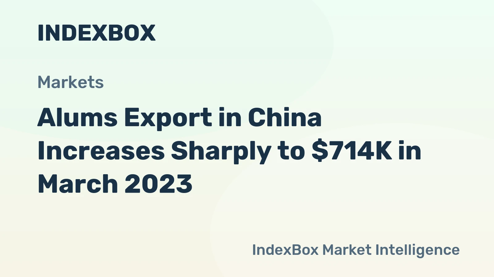 Alums Export in China Increases Sharply to $714K in March 2023