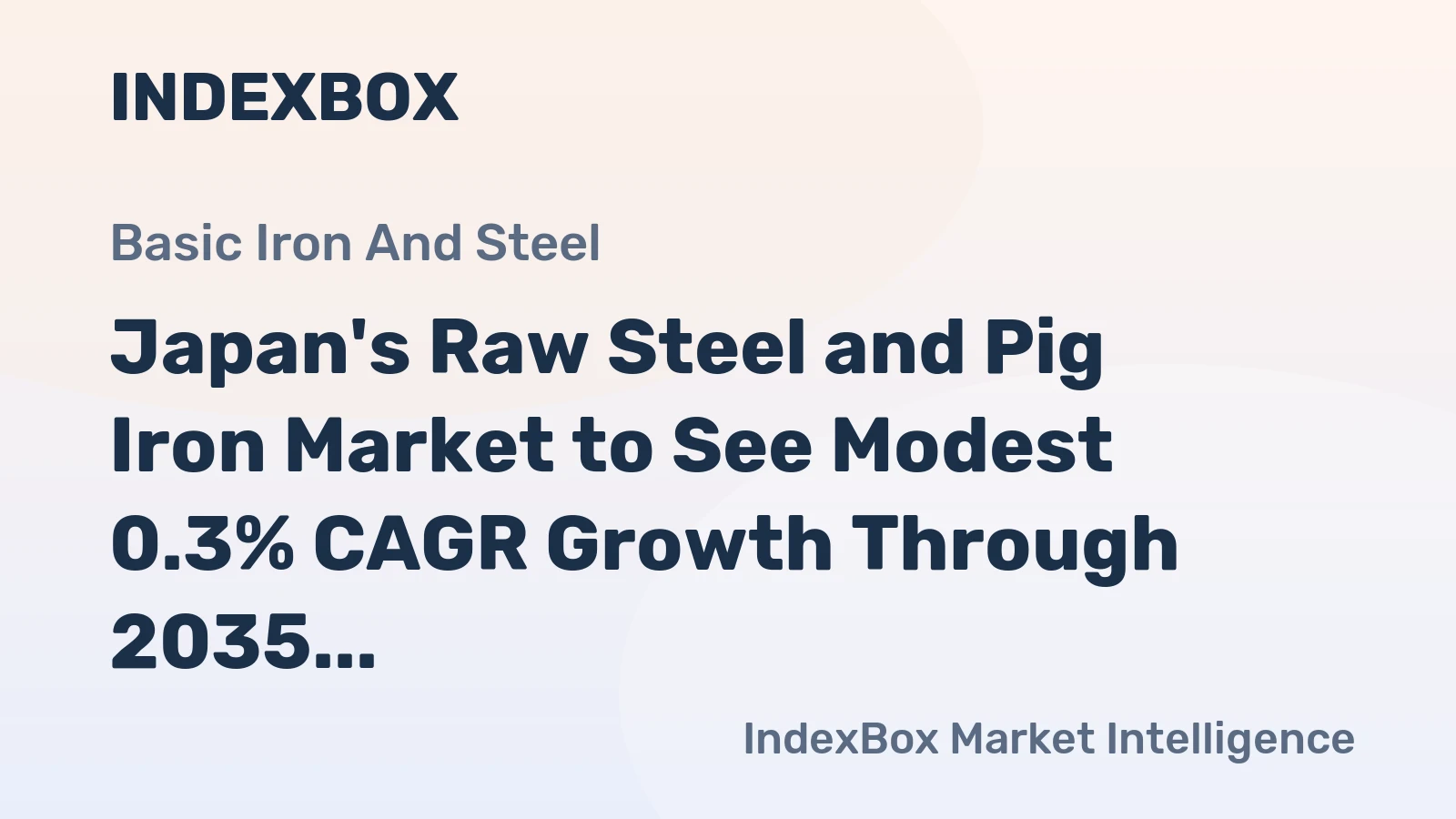 Japan's Raw Steel and Pig Iron Market to See Modest 0.3% CAGR Growth Through 2035
