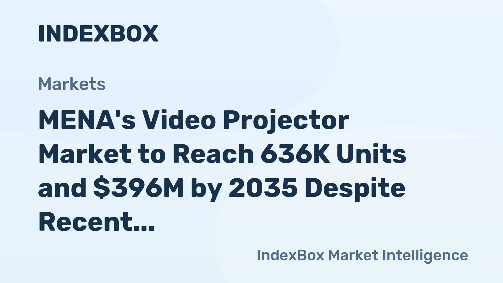 MENA's Video Projector Market to Reach 636K Units and $396M by 2035 Despite Recent Dip