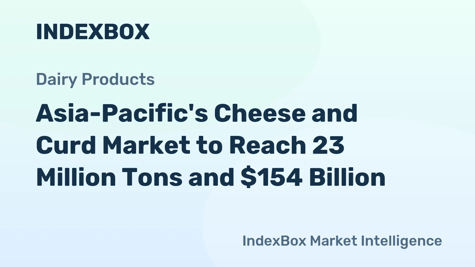 Asia-Pacific's Cheese and Curd Market to Reach 23 Million Tons and $154 Billion