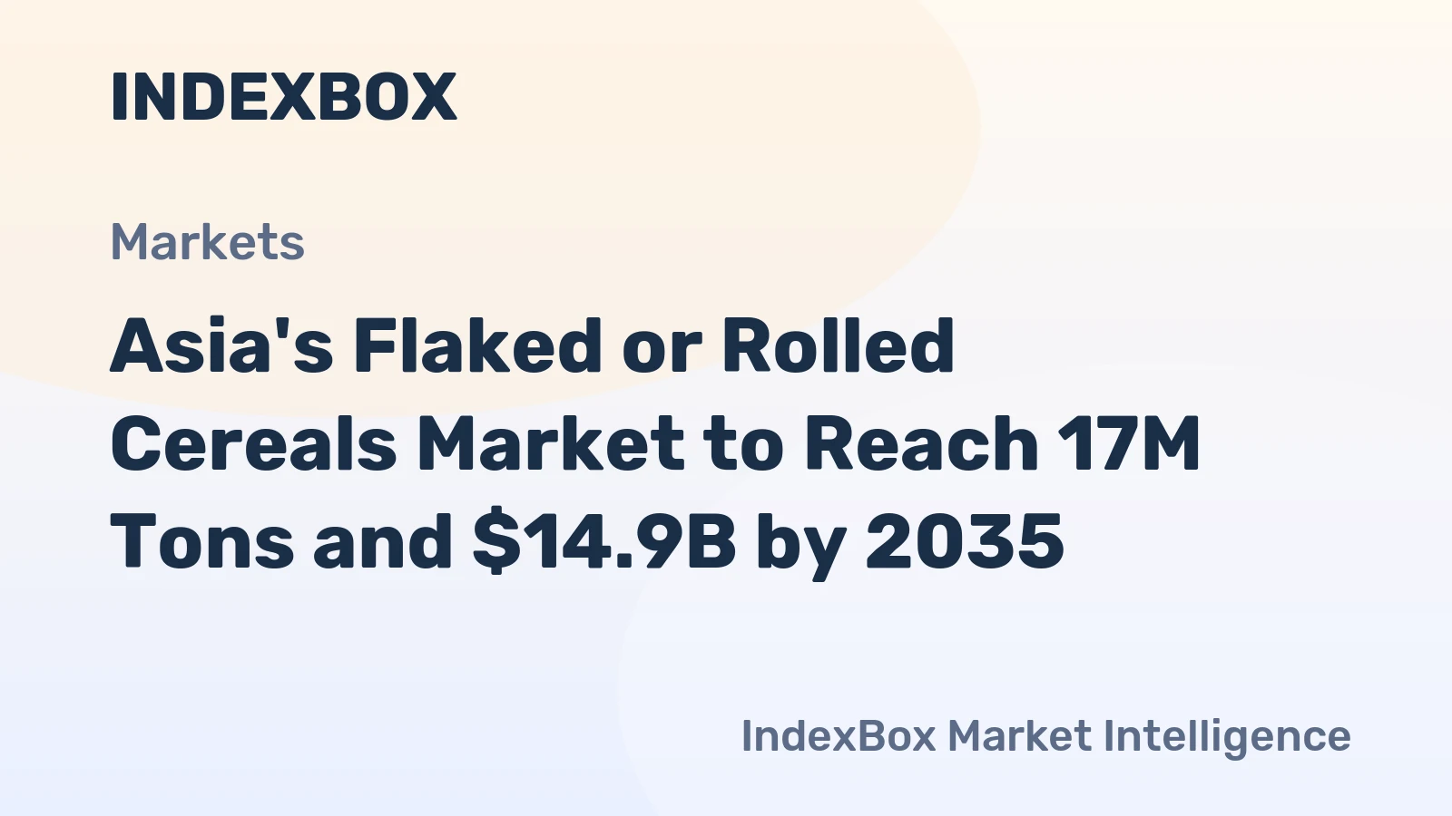 Asia's Flaked or Rolled Cereals Market to Reach 17M Tons and $14.9B by 2035