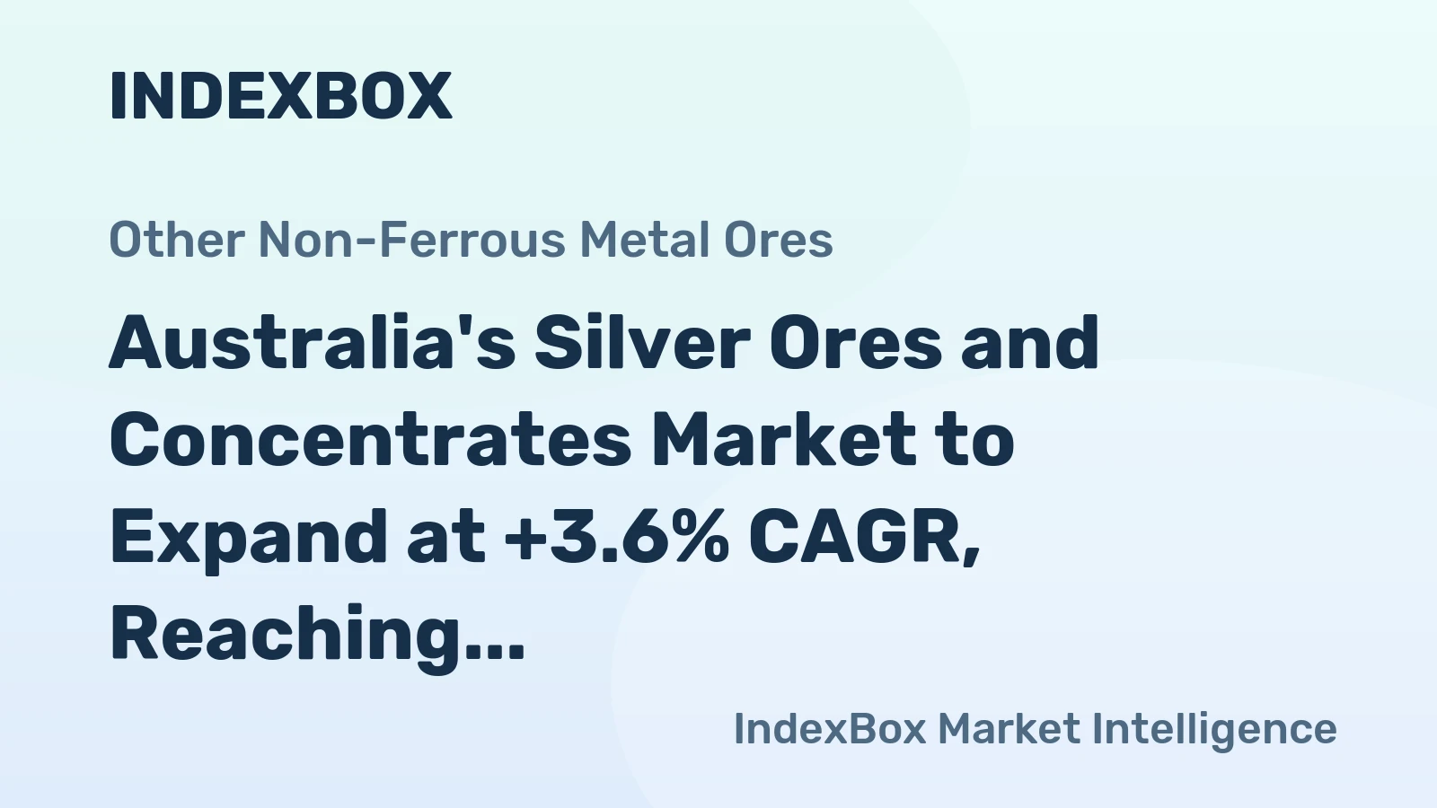 Australia's Silver Ores and Concentrates Market to Expand at +3.6% CAGR, Reaching 14K Tons by 2035