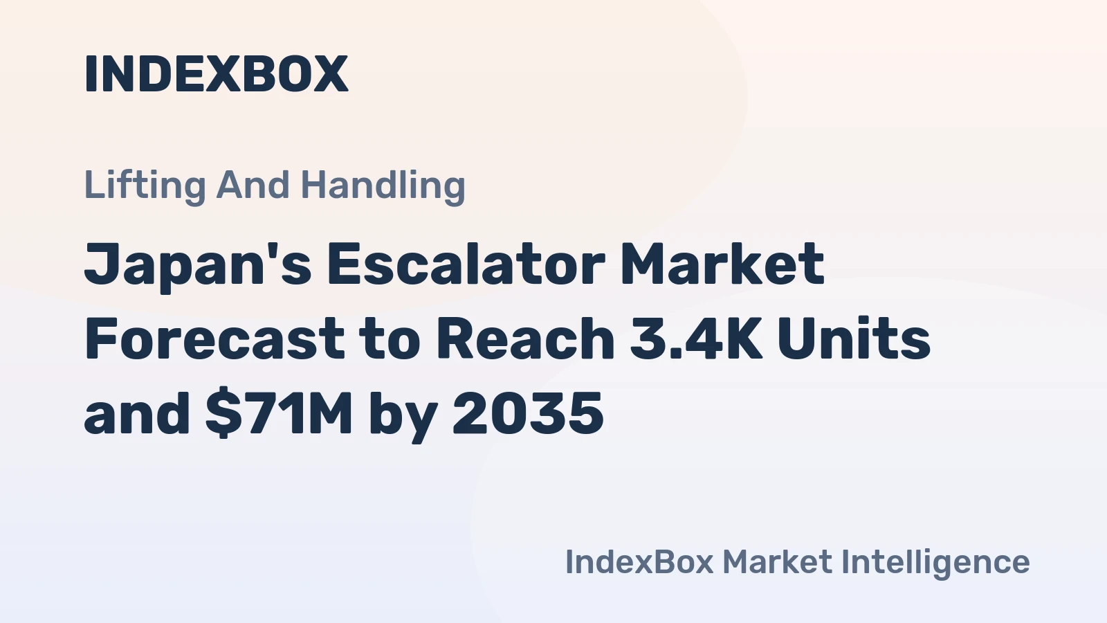 Japan's Escalator Market Forecast to Reach 3.4K Units and $71M by 2035