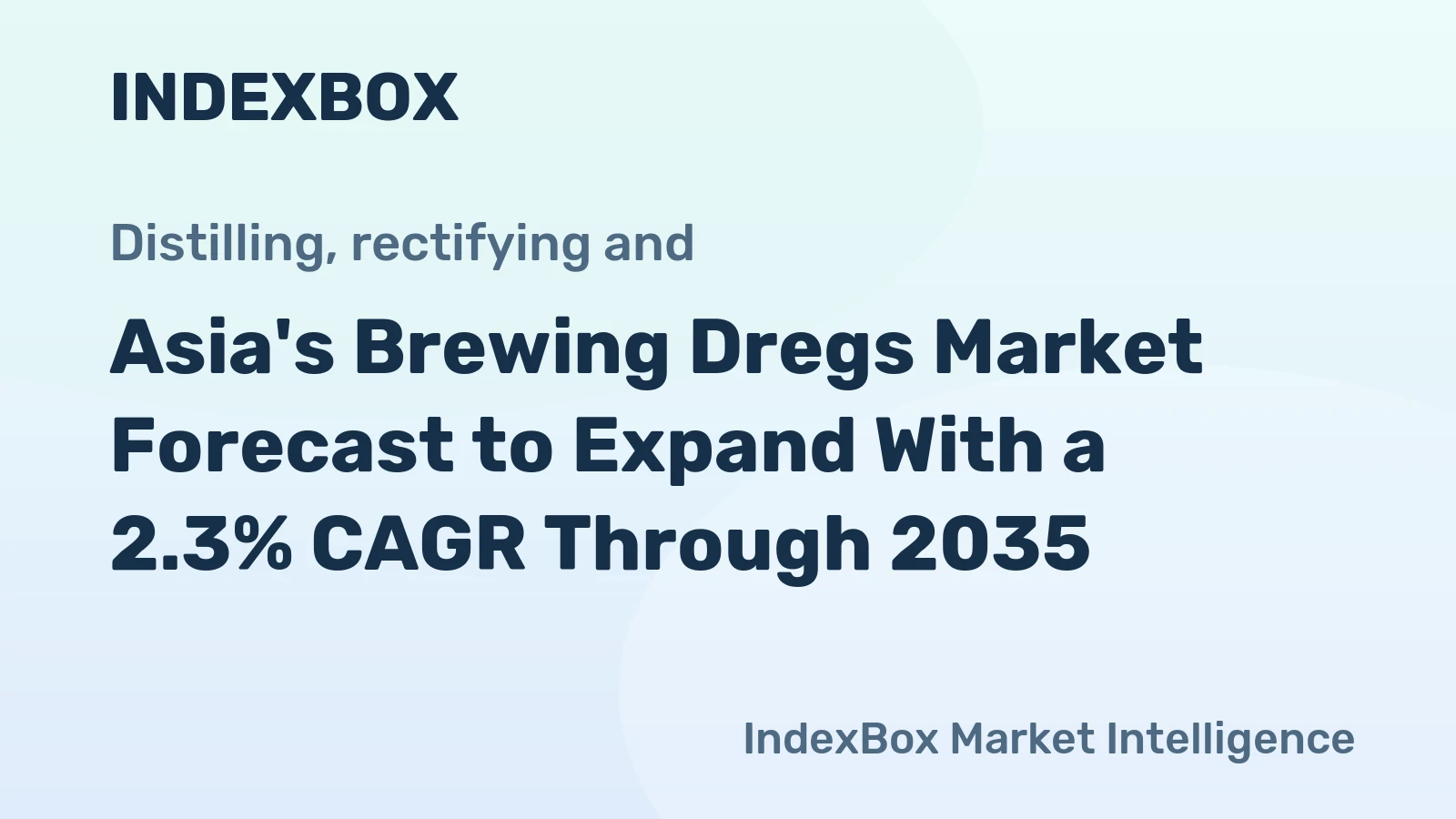 Asia's Brewing Dregs Market Forecast to Expand With a 2.3% CAGR Through 2035