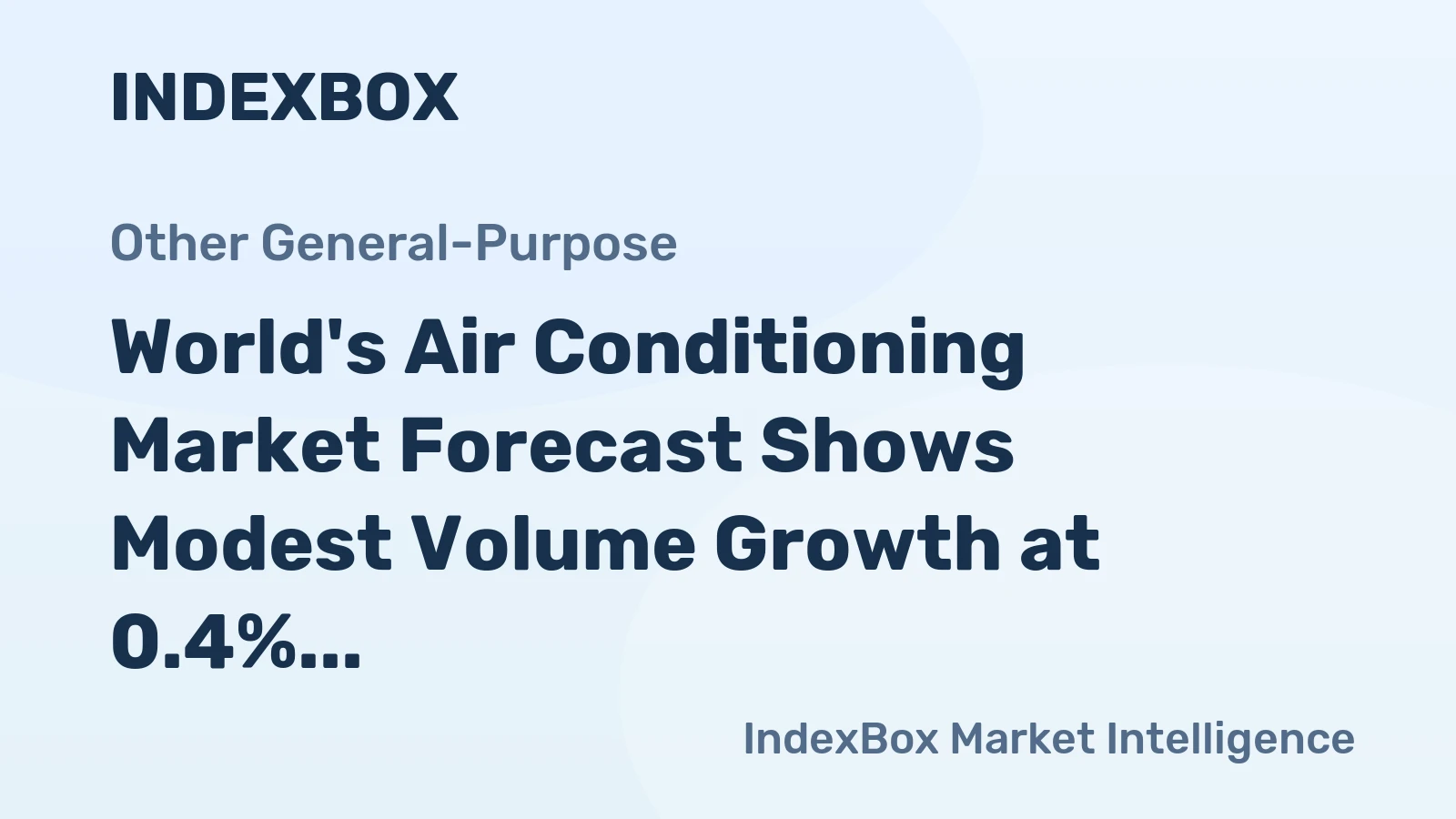 World's Air Conditioning Market Forecast Shows Modest Volume Growth at 0.4% CAGR Through 2035