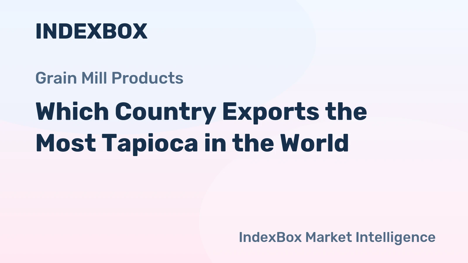 Which Country Exports the Most Tapioca in the World?