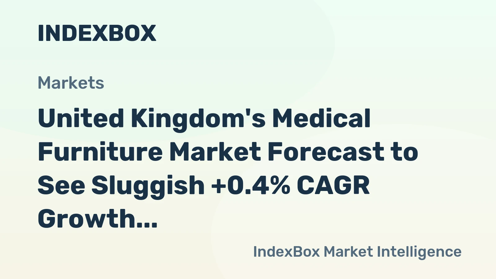 United Kingdom's Medical Furniture Market Forecast to See Sluggish +0.4% CAGR Growth Through 2035