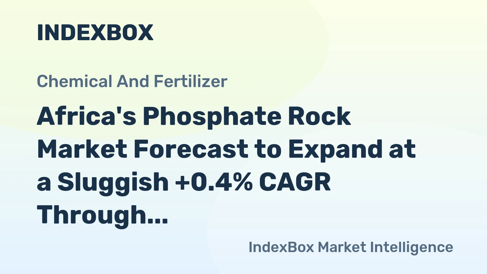 Africa's Phosphate Rock Market Forecast to Expand at a Sluggish +0.4% CAGR Through 2035