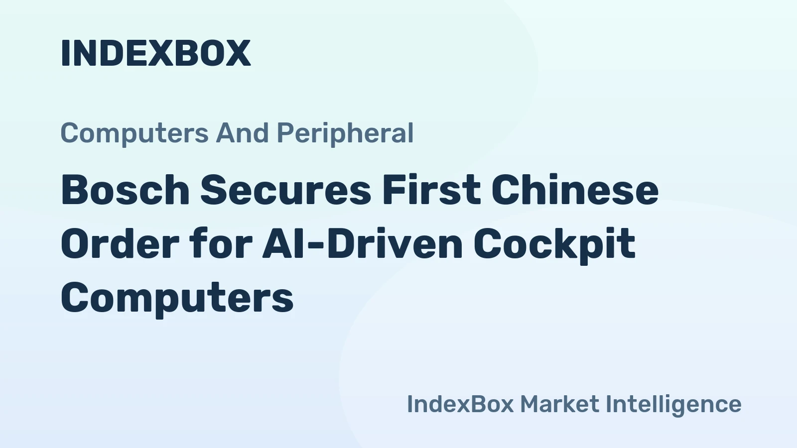 Bosch Secures First Chinese Order for AI-Driven Cockpit Computers