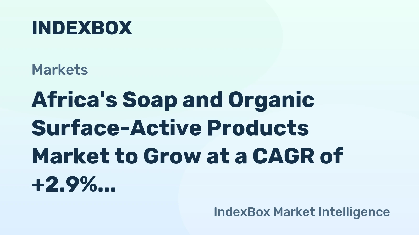 Africa's Soap and Organic Surface-Active Products Market to Grow at a CAGR of +2.9% from 2024 to 2035
