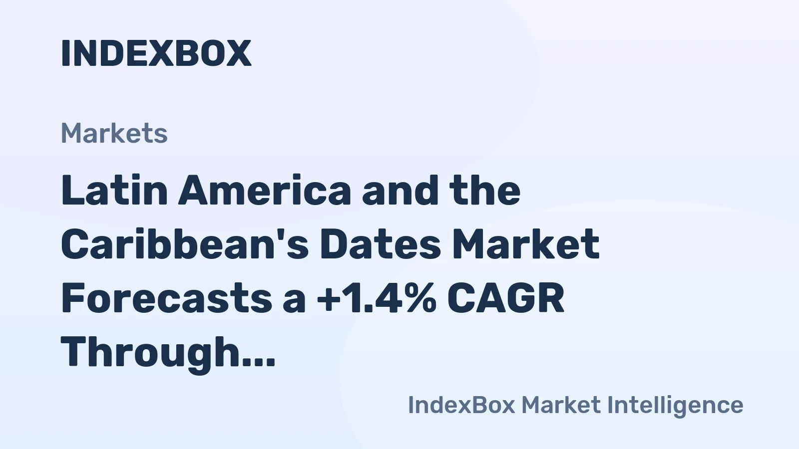 Latin America and the Caribbean's Dates Market Forecasts a +1.4% CAGR Through 2035
