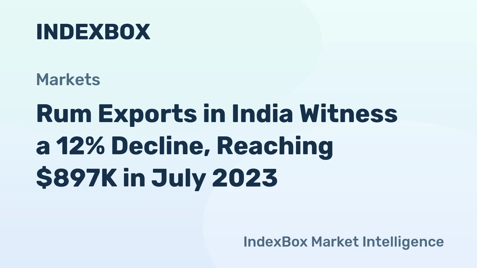 Rum Exports in India Witness a 12% Decline, Reaching $897K in July 2023.