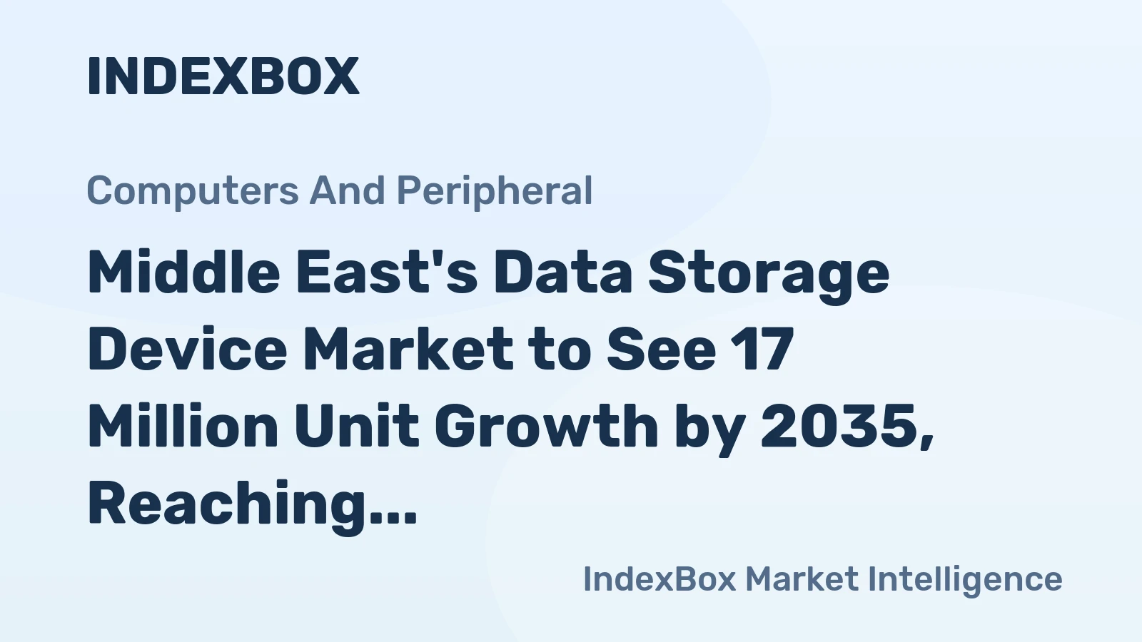 Middle East's Data Storage Device Market to See 17 Million Unit Growth by 2035, Reaching $2.9 Billion in Value