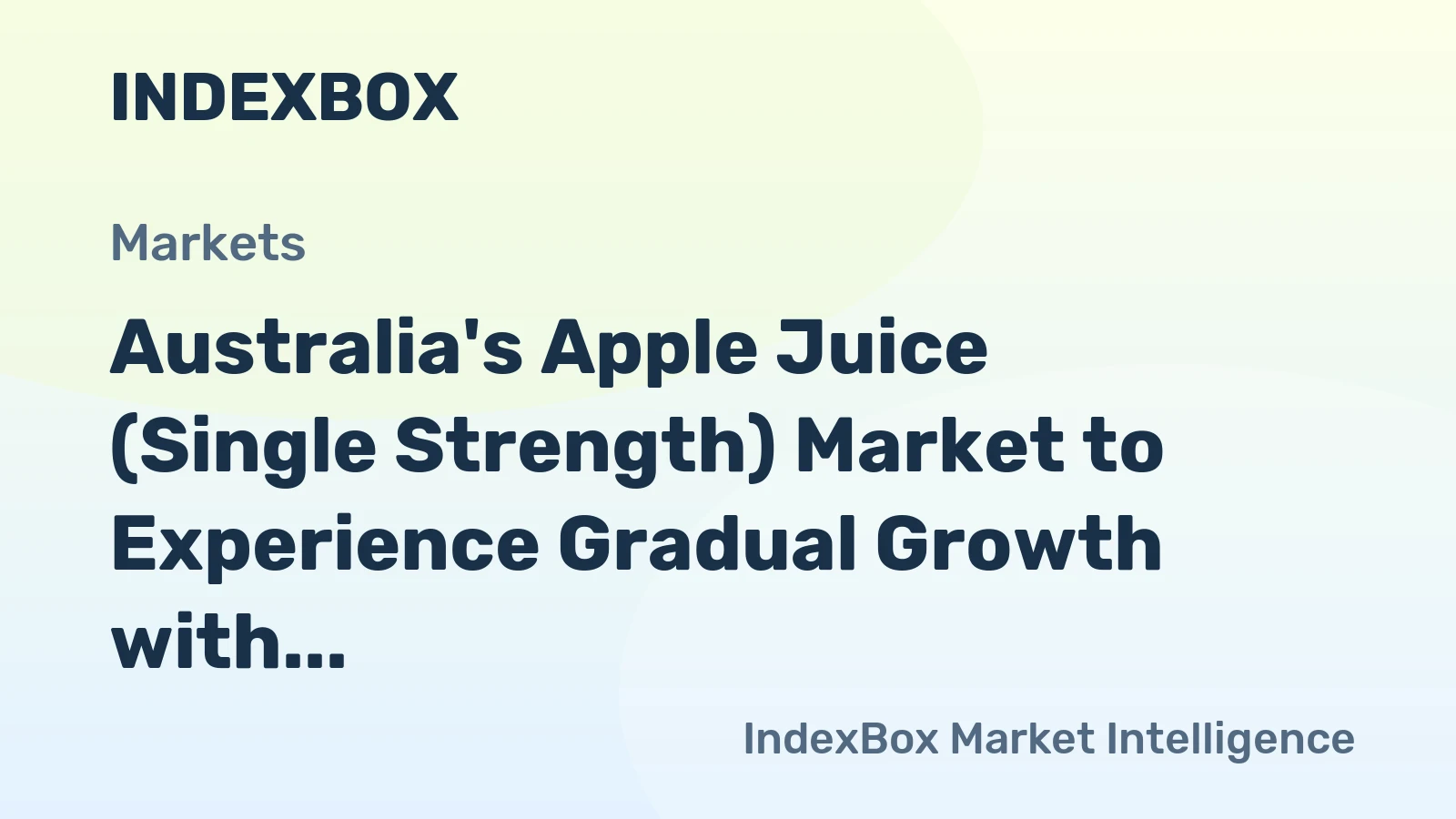 Australia's Apple Juice (Single Strength) Market to Experience Gradual Growth with +0.2% CAGR over the Next Decade