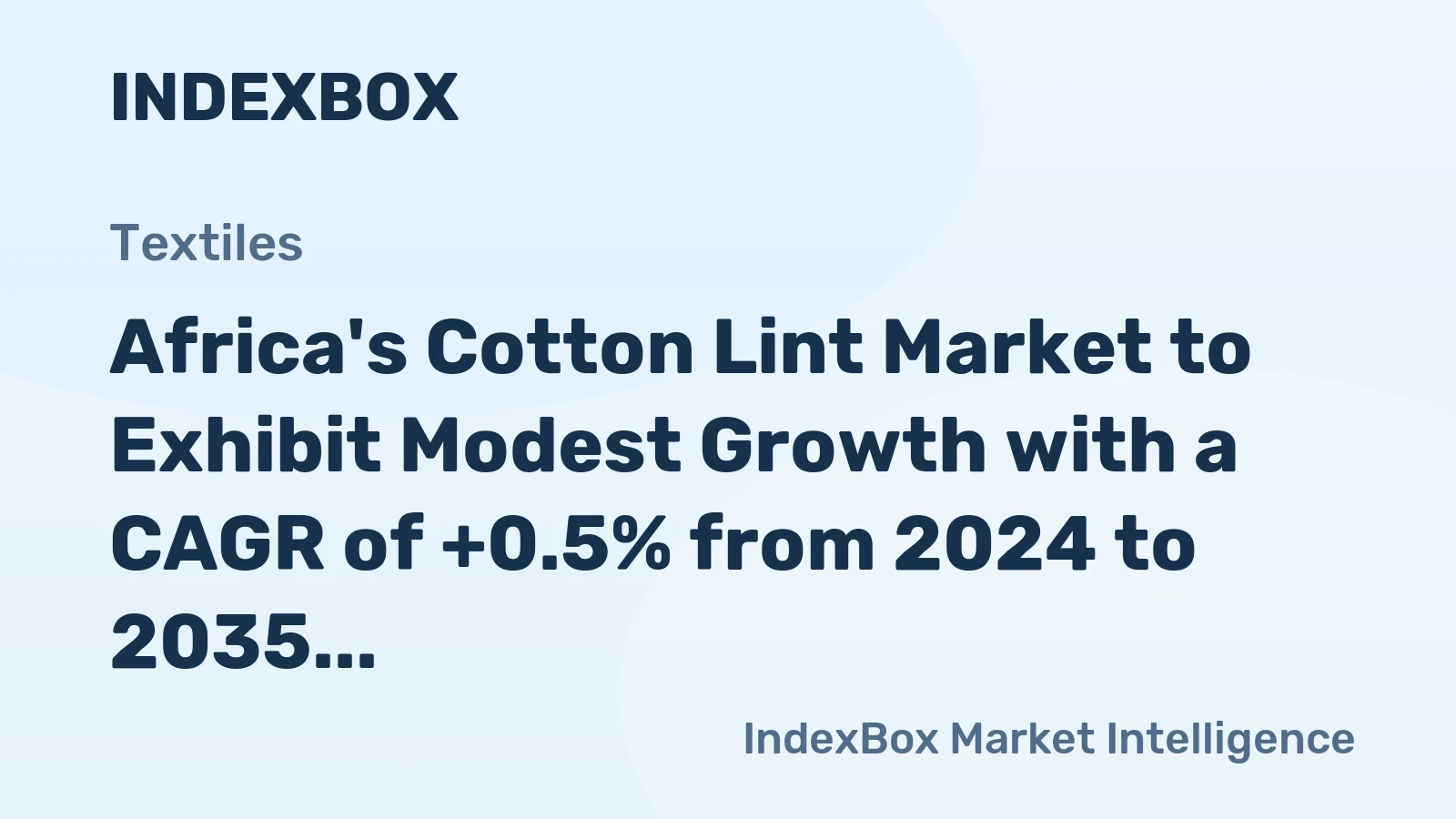 Africa's Cotton Lint Market to Exhibit Modest Growth with a CAGR of +0.5% from 2024 to 2035