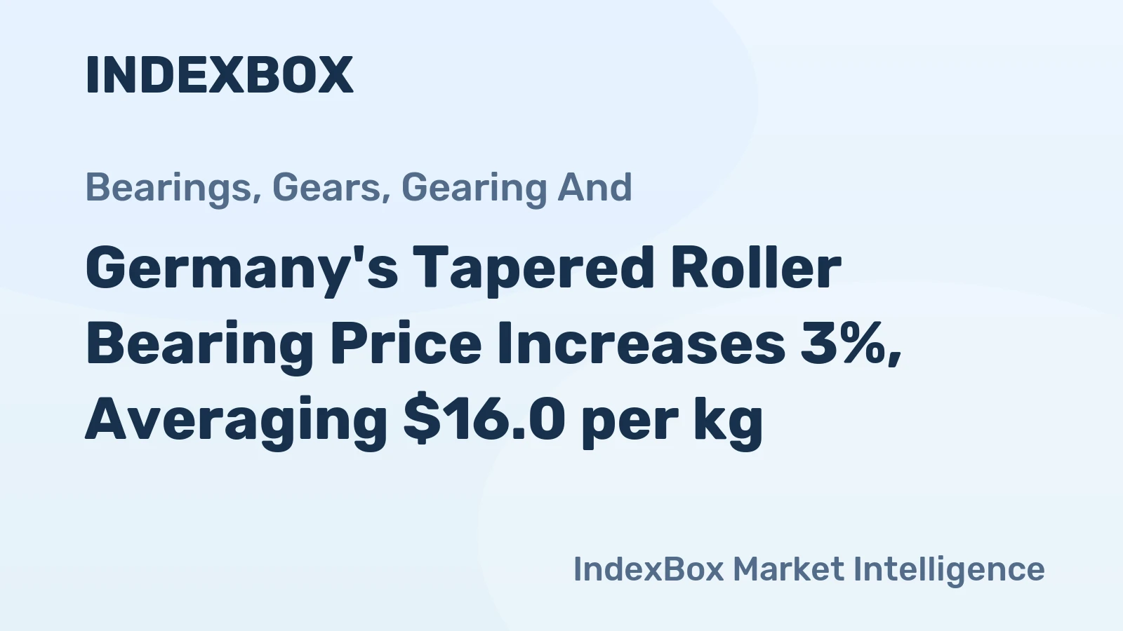 Germany's Tapered Roller Bearing Price Increases 3%, Averaging $16.0 per kg