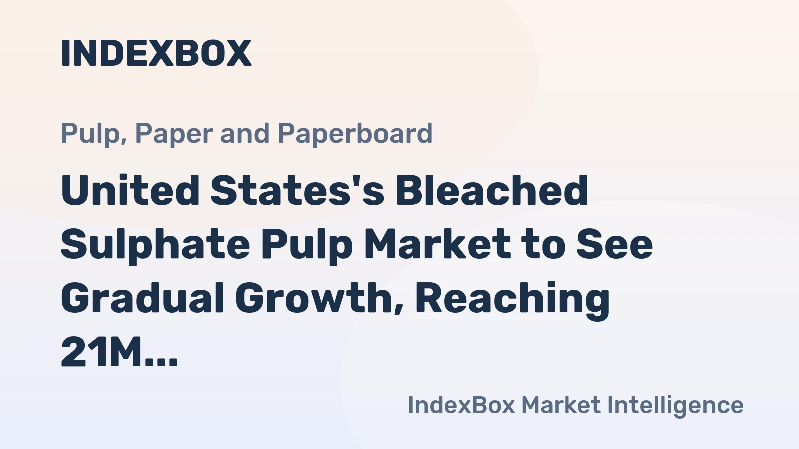 United States's Bleached Sulphate Pulp Market to See Gradual Growth, Reaching 21M Tons and $17B by 2035
