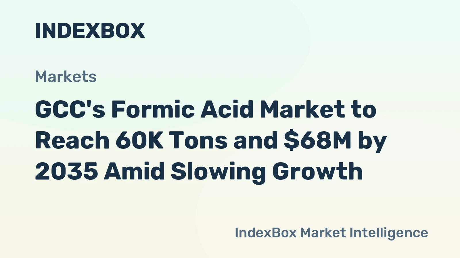 GCC's Formic Acid Market to Reach 60K Tons and $68M by 2035 Amid Slowing Growth