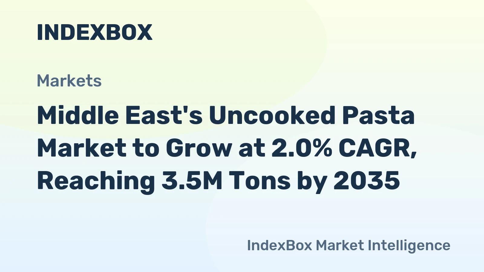 Middle East's Uncooked Pasta Market to Grow at 2.0% CAGR, Reaching 3.5M Tons by 2035