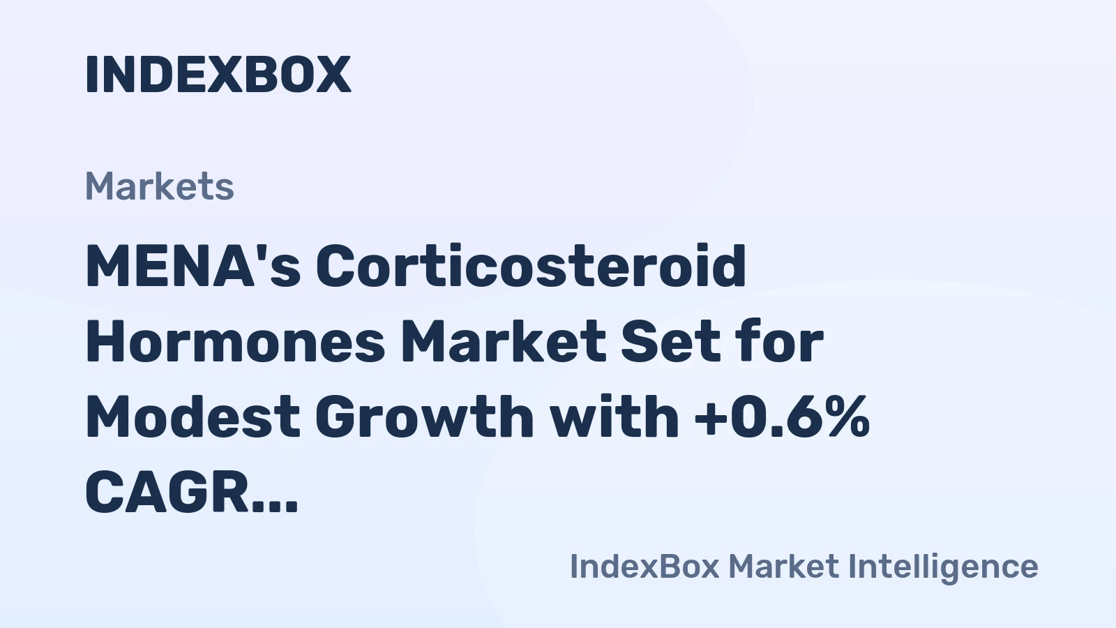 MENA's Corticosteroid Hormones Market Set for Modest Growth with +0.6% CAGR in Volume Through 2035